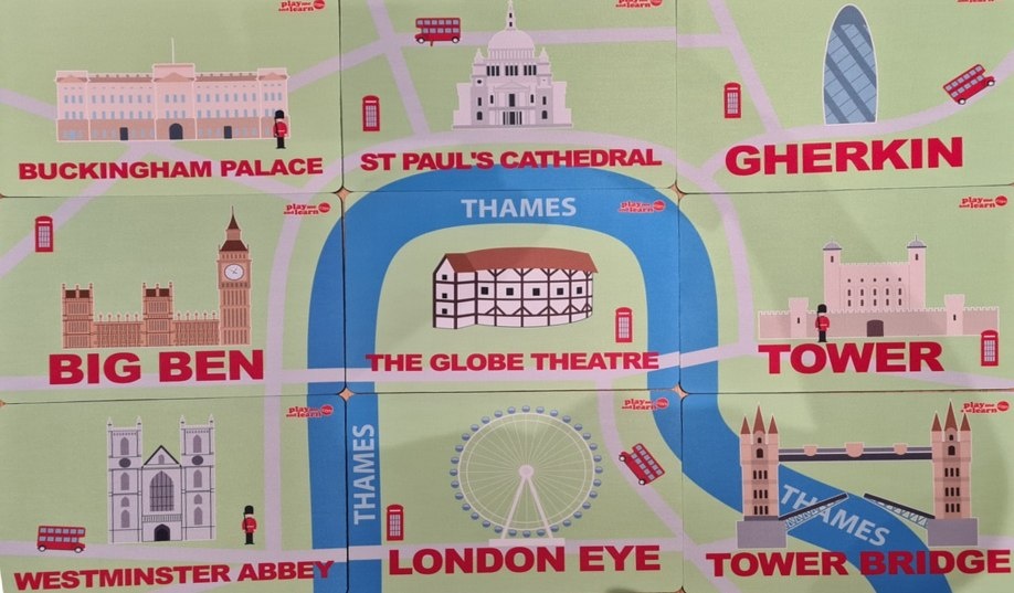 playmeandlearn > Play me Kiddo Mapa Londynu - zabytki, wskazywanie ...